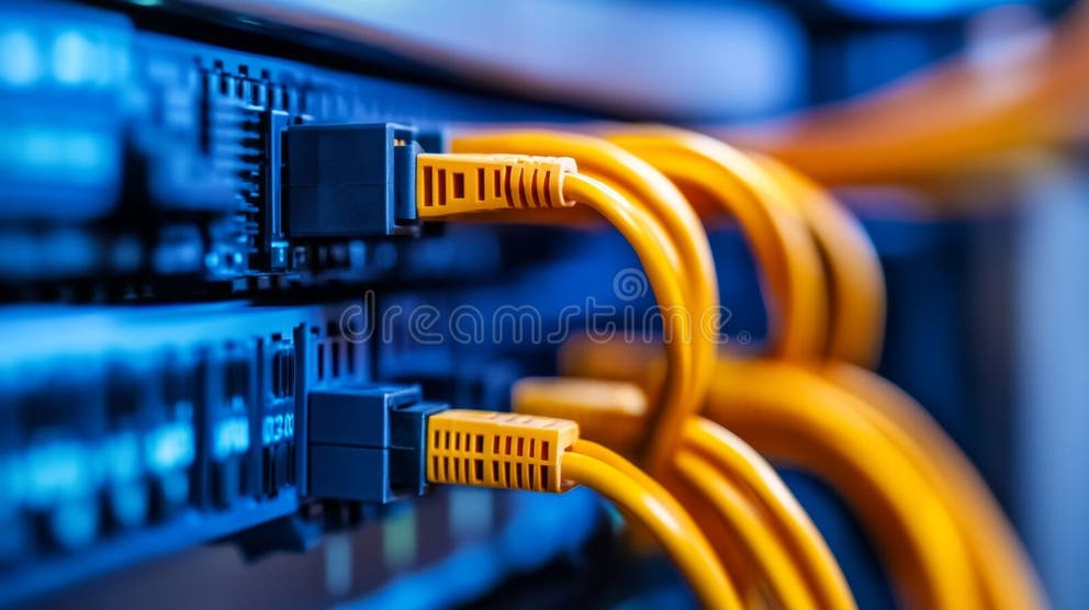 Close-Up of Network Cable Bundle Stock Illustration - Illustration of ...