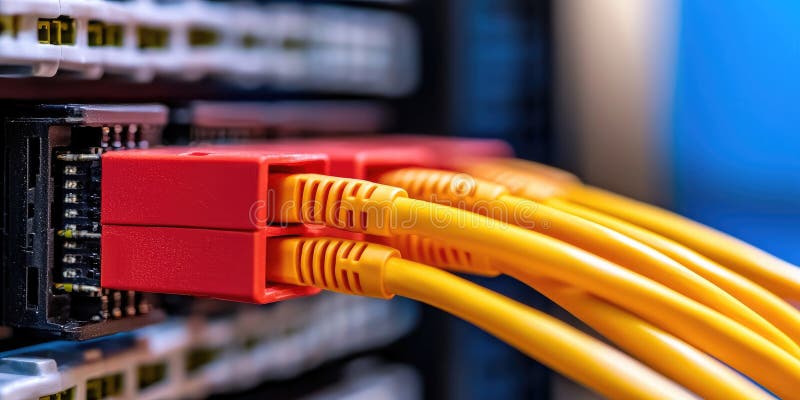 Close-up of Network Cables Connecting To a Server Switch Stock ...
