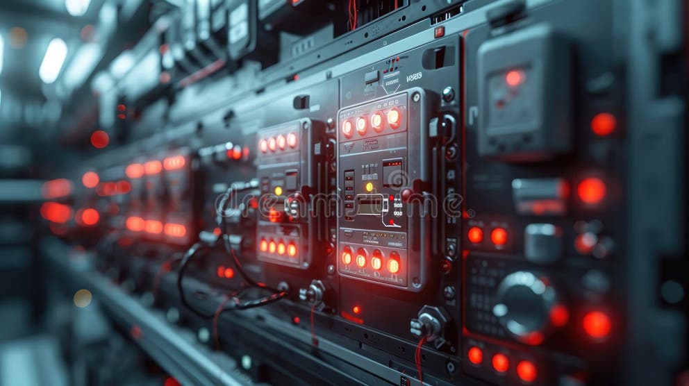 Close Up of a Network Control Panel. Technology Concept Stock ...