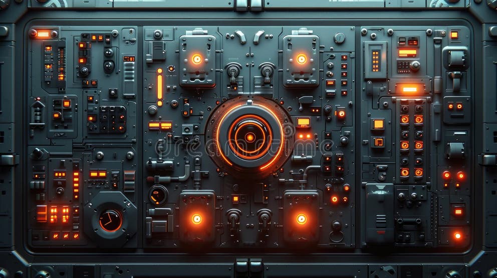 Close Up of a Network Control Panel. Technology Concept Stock ...