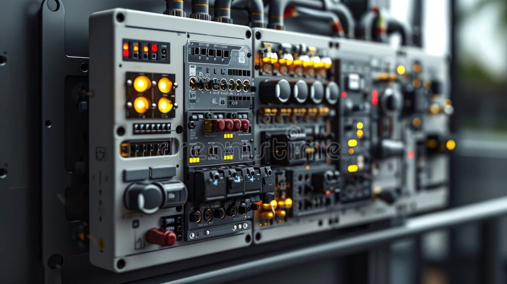 Close Up of a Network Control Panel. Technology Concept Stock ...