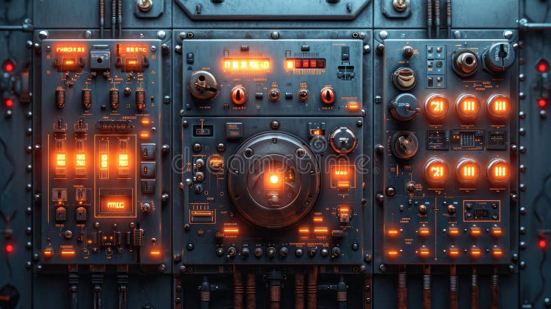 Close Up of a Network Control Panel. Technology Concept Stock ...