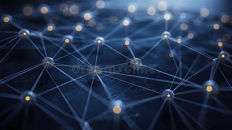 A Close Up of a Network of Dots that are Connected To Each Other Stock ...