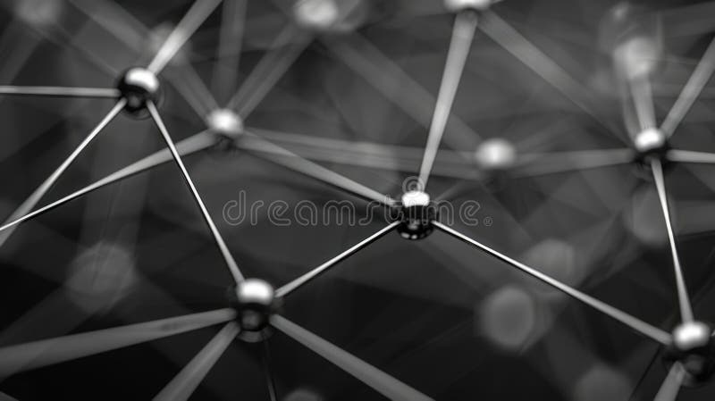 A Close Up of a Network of Silver Spheres Stock Illustration ...