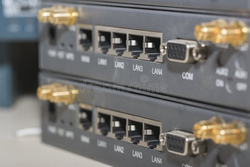 Networking Devices WAN, LAN, COM Stock Photo - Image of broadband ...
