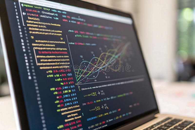 A Close-up of Neural Network Algorithm on Screen Stock Illustration ...