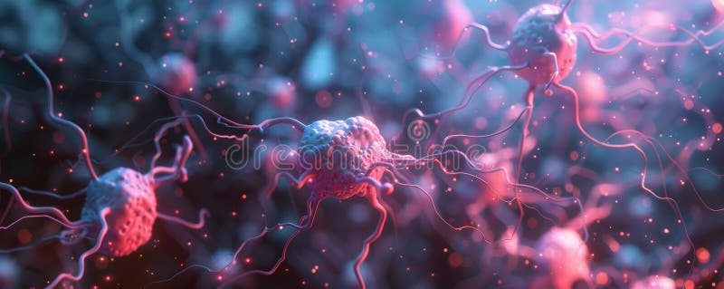 Close-Up of Neural Network Cells with Glowing Synapses in a Futuristic ...