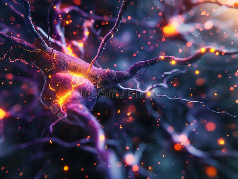 Neural Network Synapse Activity Stock Image - Image of neural, medical ...