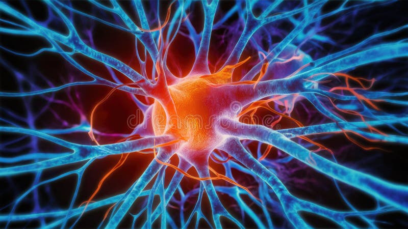 A Close Up of a Neuron in the Brain, AI Stock Photo - Image of science ...