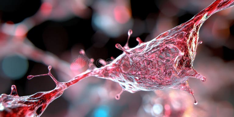 Close-up of a Neuron Cell with Dendrites and Synapses in the Human ...