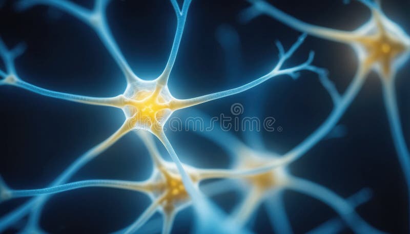 Close-up of a Neuron or Nerve Cell Integrated in the Neuronal Network ...