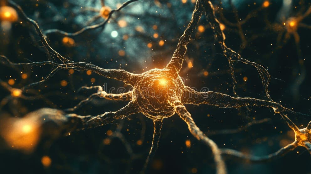 Close-up of neurons stock photo. Image of system, groups - 377583914