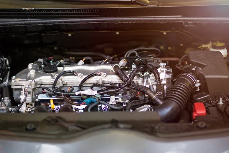 Close up of a car engine stock image. Image of garage - 105777727