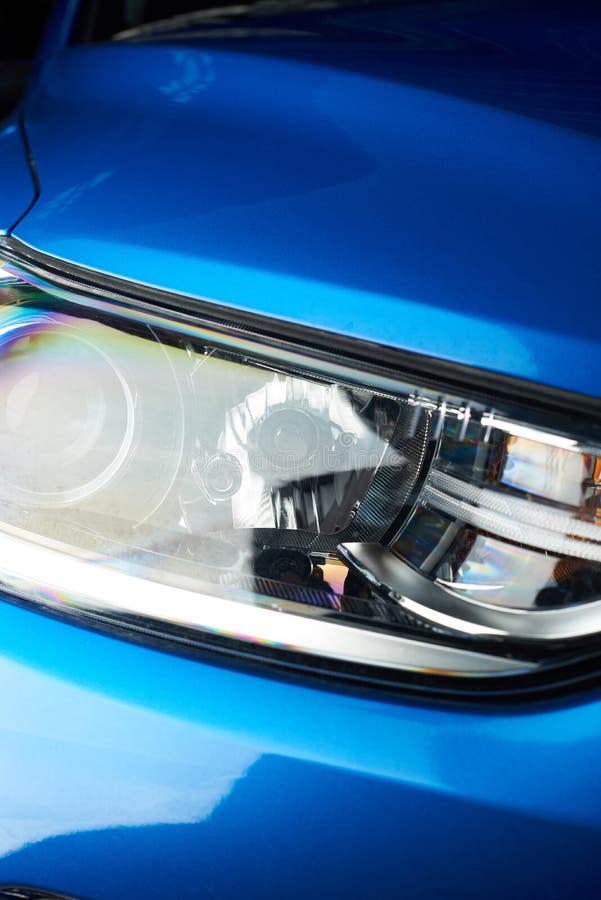 Close-up of New Car Headlight Stock Image - Image of power, headlights ...