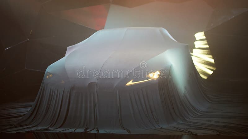 Close Up of a New Car Hidden Under Cover. Stock Photo - Image of ...