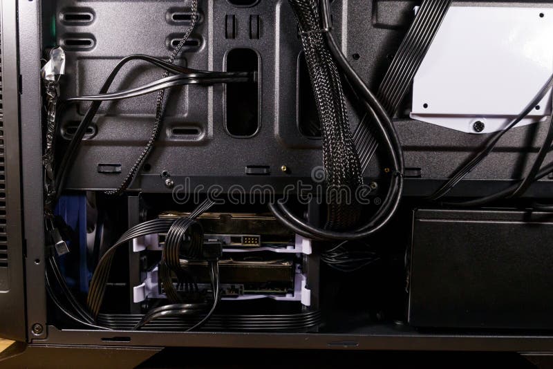 Close-up of New Computer System Unit with Installed Hard Drives ...