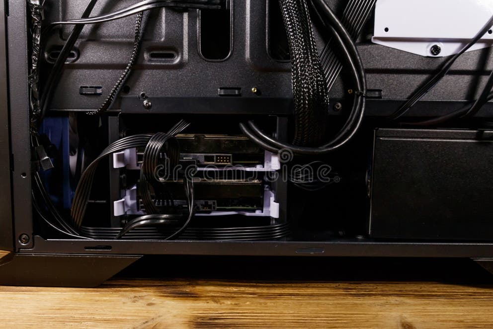 Close-up of New Computer System Unit with Installed Hard Drives ...