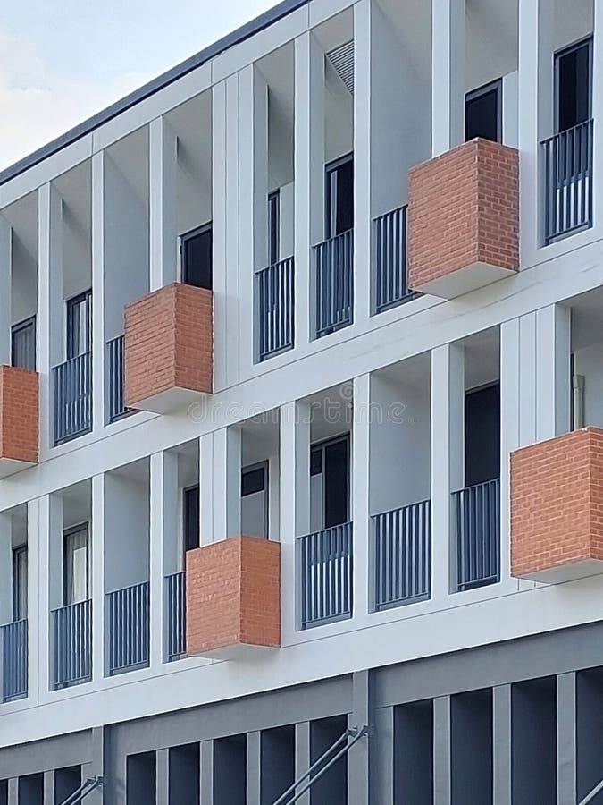 Close Up New Exterior Design Building ,geometric Square Shapes Pattern ...