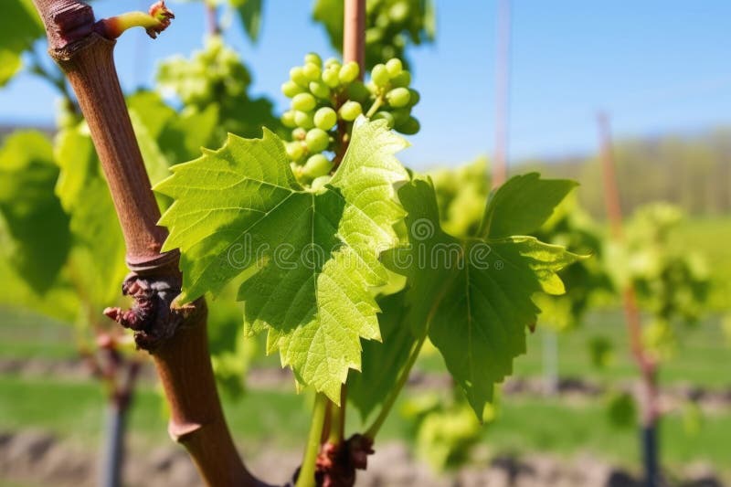 Close-up of New Grape Buds Sprouting in Spring Stock Photo - Image of ...