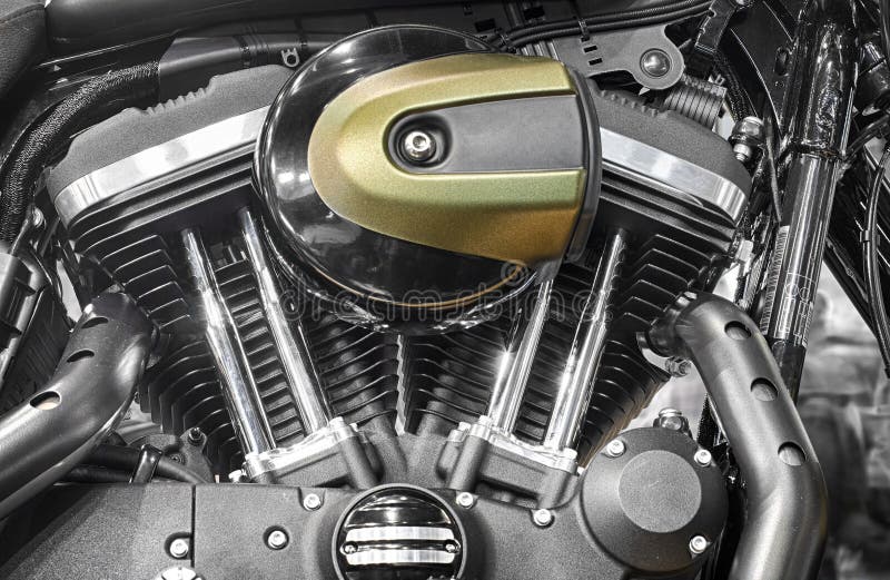 Close Up of New Motorcycle Engine Block Stock Photo - Image of detail ...