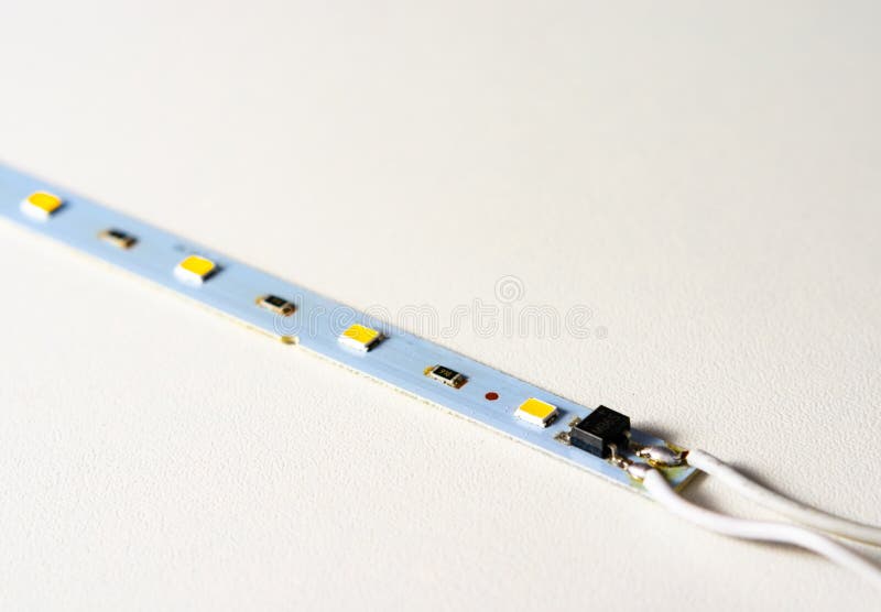 Close-up of New Technology Led Light Strip on White Background Stock ...