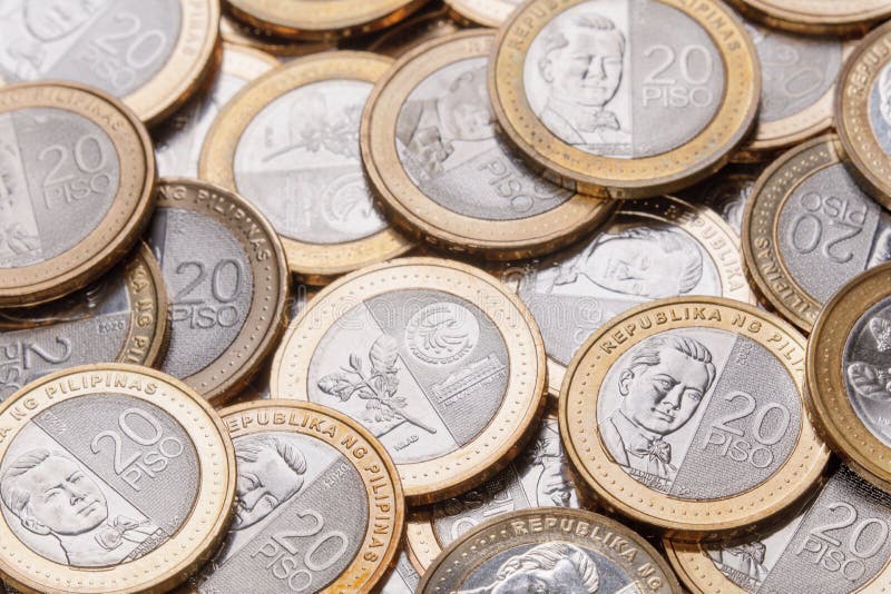 Close Up of New One Piso Philippine Coins Stock Photo - Image of ...