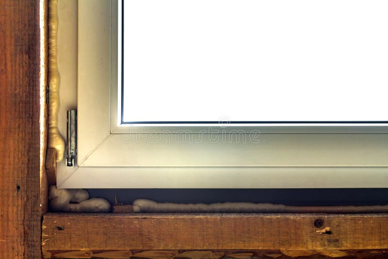 Close-up of New Window Installation with Foam Stock Photo - Image of ...