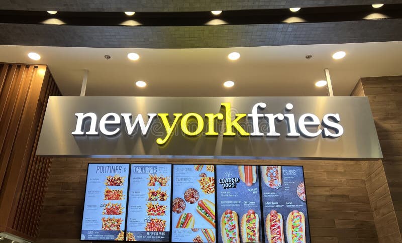 A Close-up of the New York Fries Store Menu Editorial Image - Image of ...