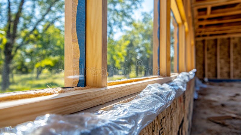 Close-up of Newly Installed Energy-efficient Window Frame with ...