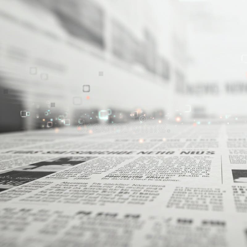 Close-up of a Newspaper Showing Columns of Text and Headlines. the ...