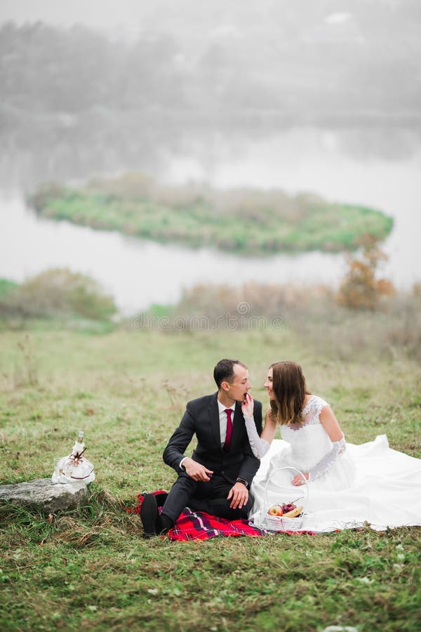 Close Up of a Nice Young Wedding Couple Stock Image - Image of ...