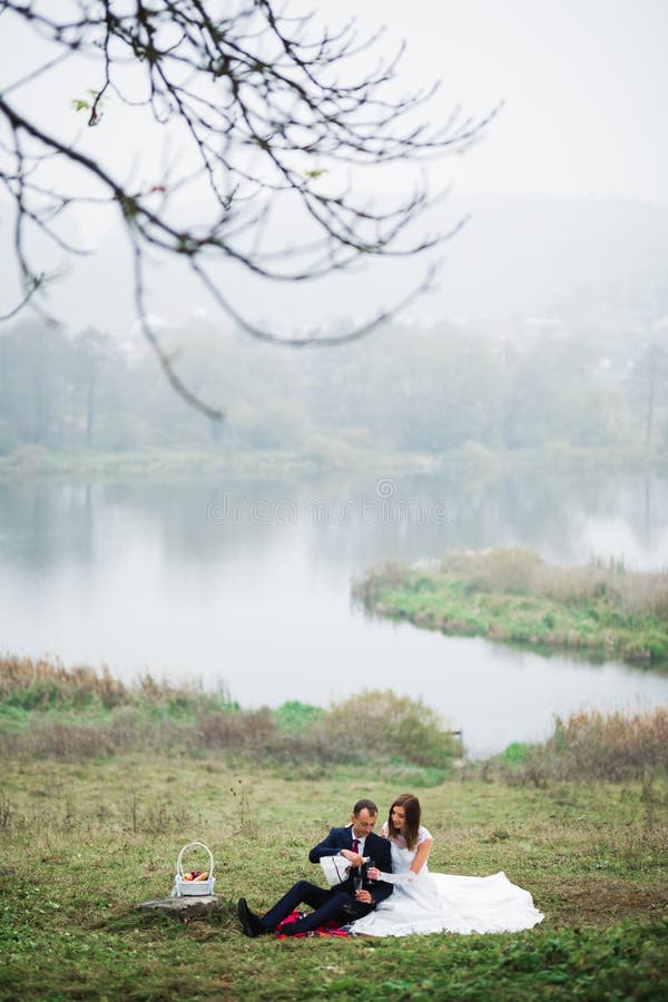 Close Up of a Nice Young Wedding Couple Stock Image - Image of portrait ...