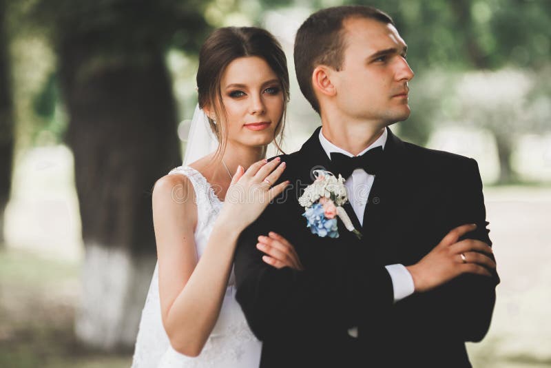 Close Up of a Nice Young Wedding Couple Stock Image - Image of love ...