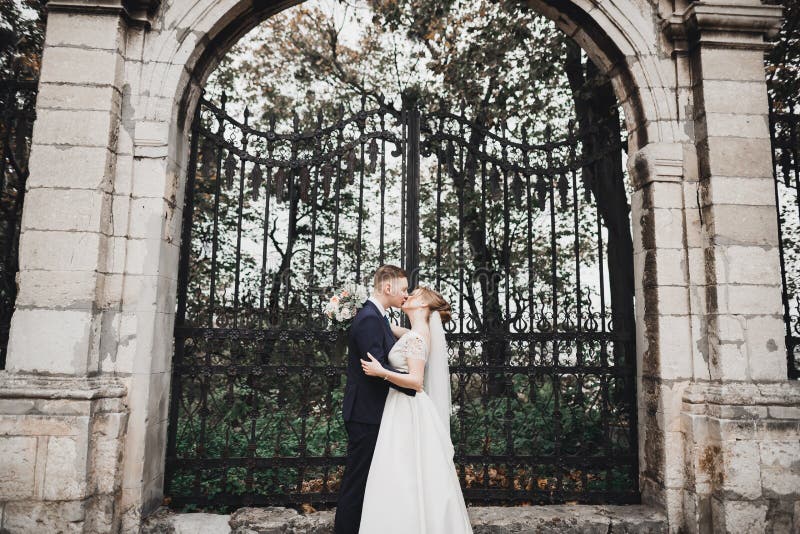 Close Up of a Nice Young Wedding Couple Stock Photo - Image of face ...