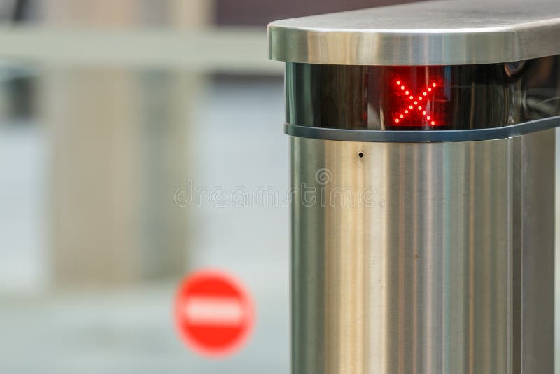 Close-up of No-entry Red Light Cross Stock Image - Image of shiny ...