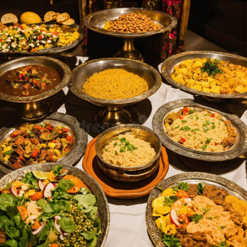 A Close Up of a North African Buffet Table Stock Photo - Image of ...