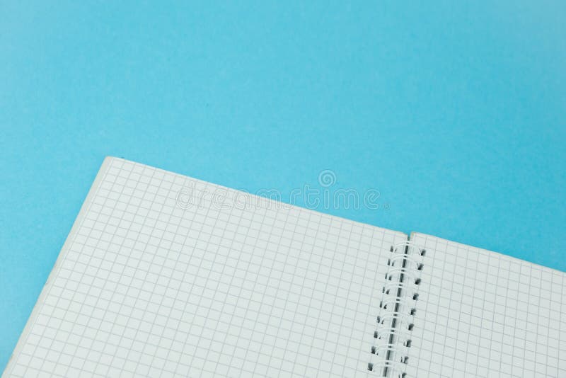 Close Up of the Notebook on the Blue Background Stock Photo - Image of ...
