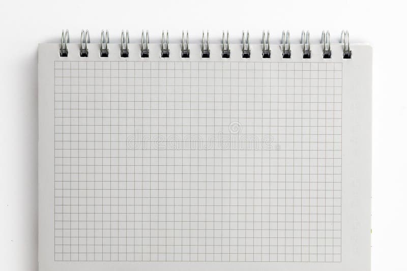 Close-up of a Notebook with Checkered Pages. Spiral Notebook Isolated ...