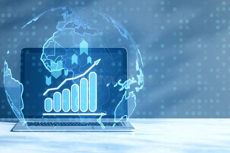 3d Graph Arrow Rise Monitor Display Stock Photos - Free & Royalty-Free ...