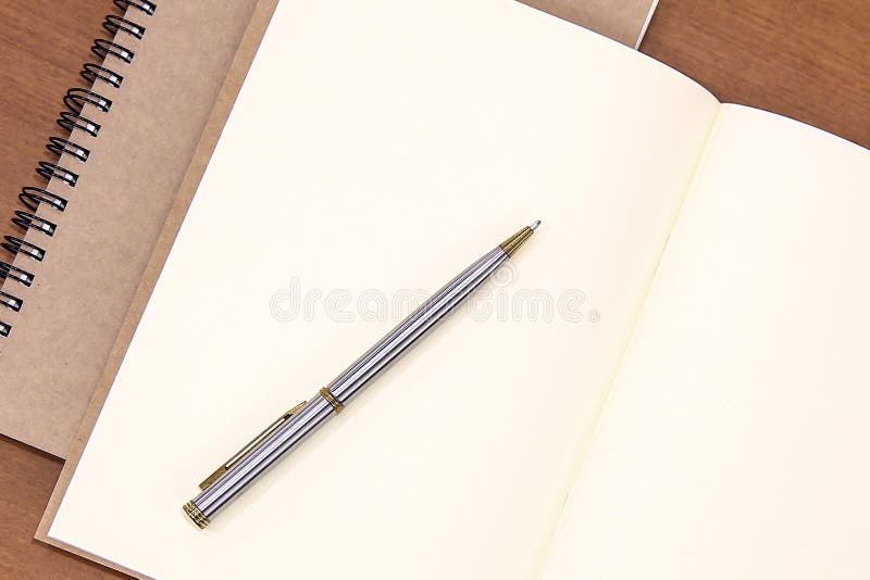 Close-up Notebook or Note Book Diary with a Pen or Pencil on Top View ...