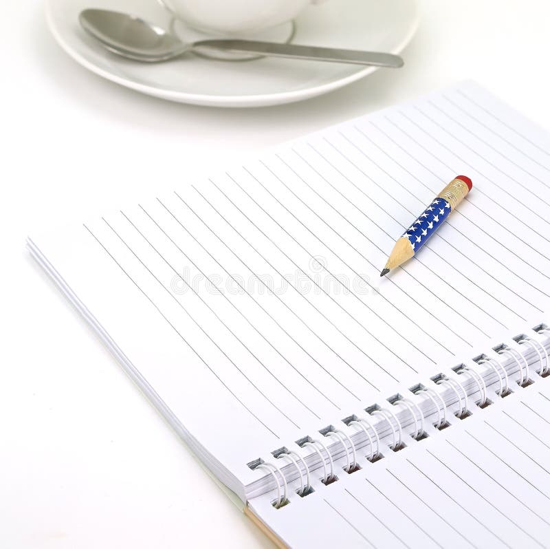Close Up Notebook with Pencil Stock Image - Image of idea, cafe: 36946685