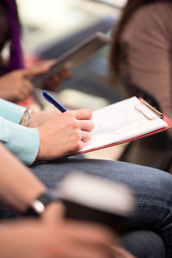 Close Up of Notebook of Student Stock Image - Image of lecture ...