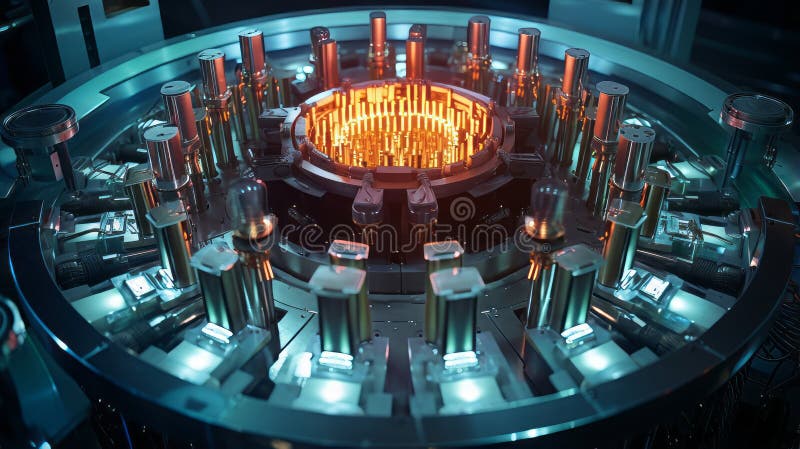 Close Up of Nuclear Reactor S Fuel Assembly Stock Illustration ...