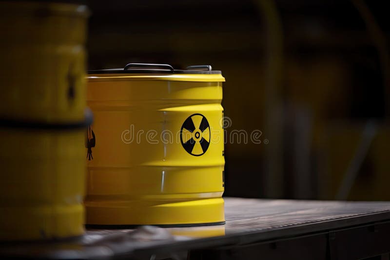 Close-up of Nuclear Waste Container, with the Radioactive Symbol ...