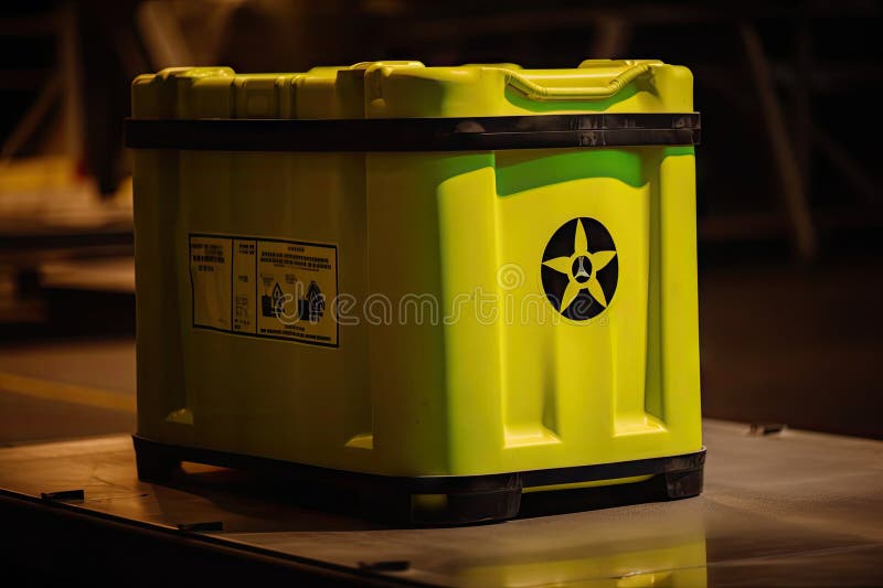 Close-up of Nuclear Waste Container, with the Radioactive Symbol ...