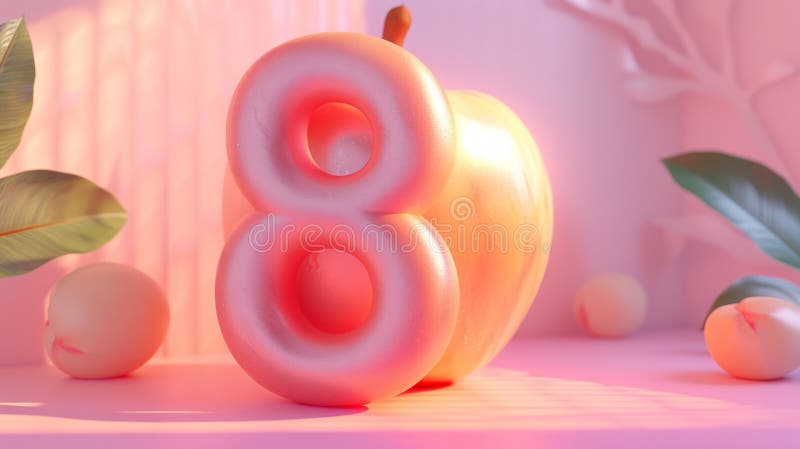 A Close Up of a Number Eight Made Out of an Apple, AI Stock Photo ...
