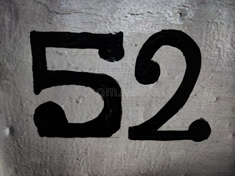 Close up number fivety two stock image. Image of closeup - 240311661