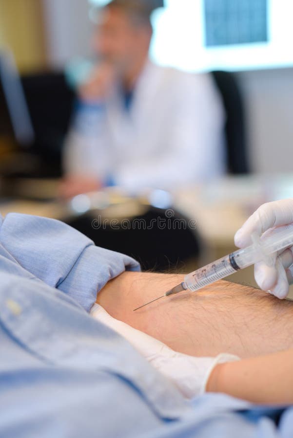 Close-up Nurse Giving Injection To Patient Stock Image - Image of blood ...