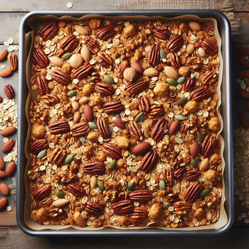 A Close-up of a Nut Bar Rich in Texture and Detail Stock Illustration ...