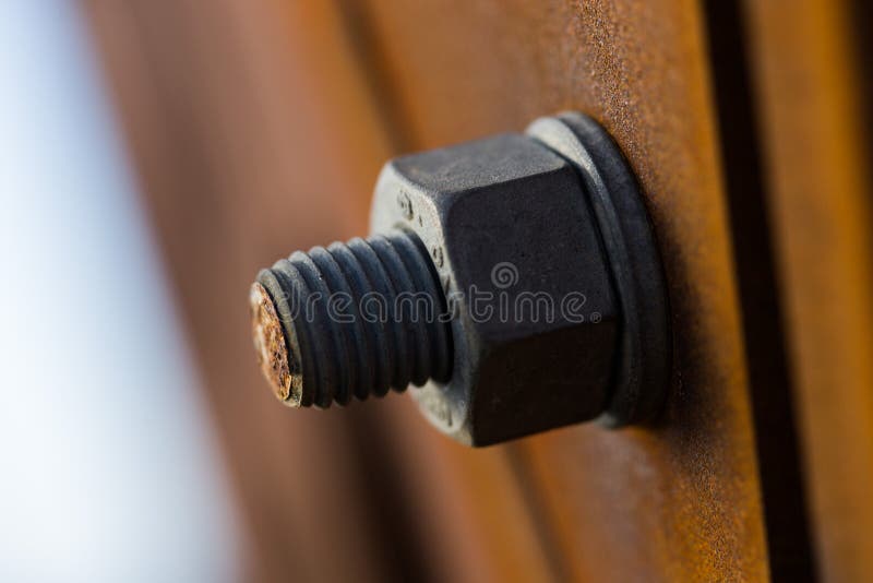 A Close Up of a Nut and Bolt Stock Image - Image of metallic, build ...